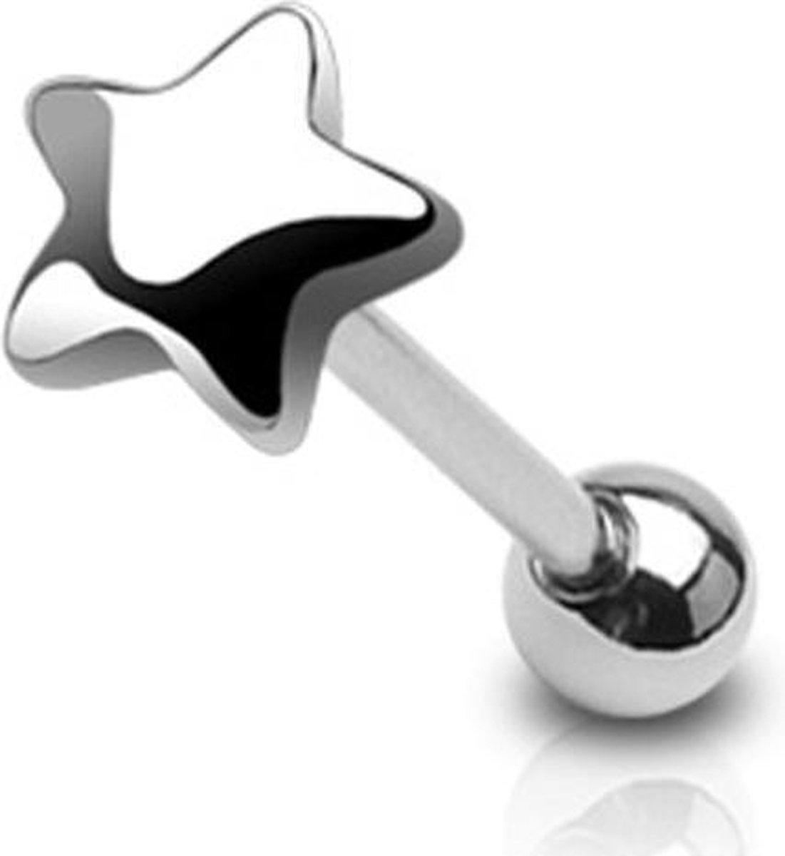Tongpiercing ster Chirurgisch Staal ©LMPiercings | bol.com