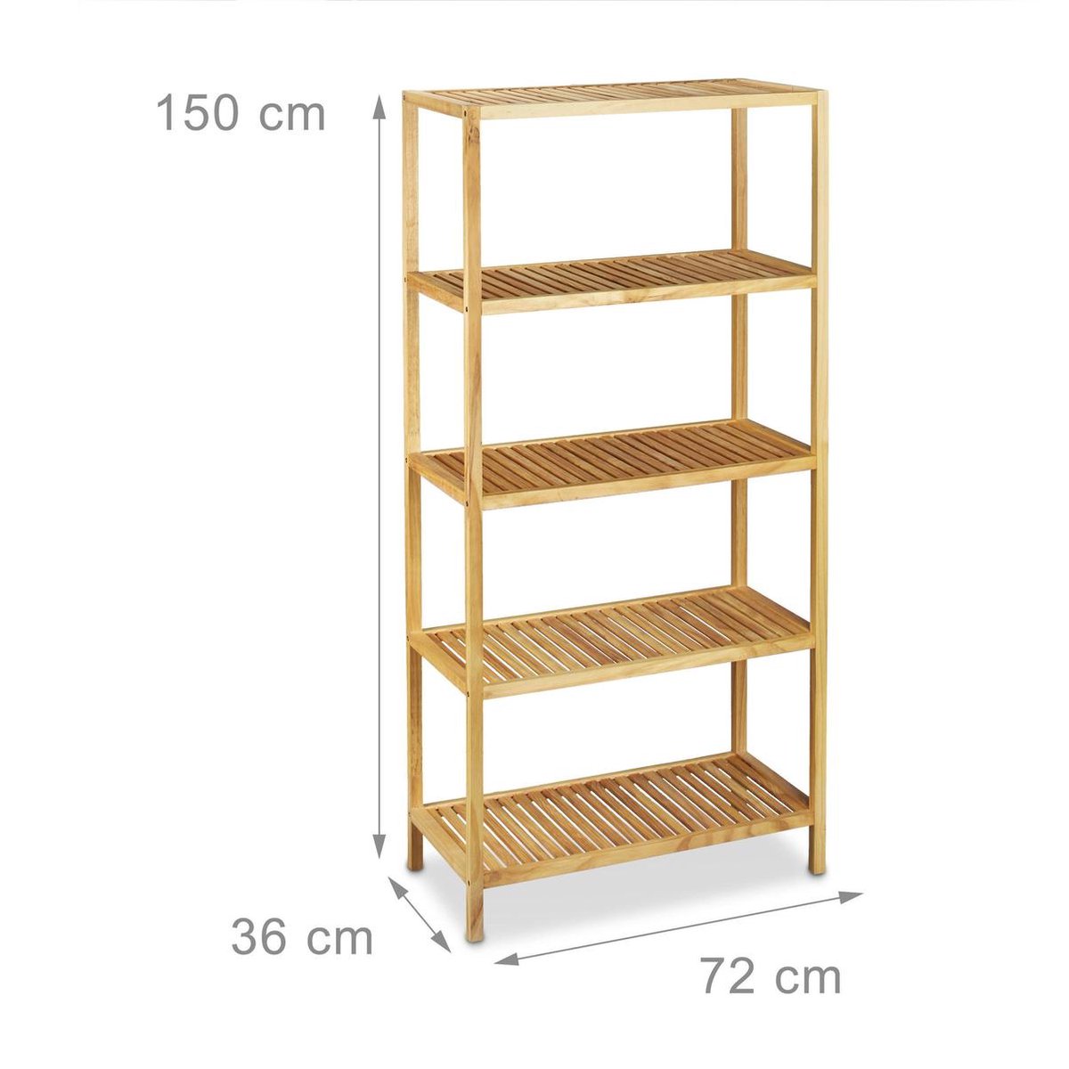 relaxdays - boekenrek vurenhout - opbergrek hout, voorraadrek - houten ...