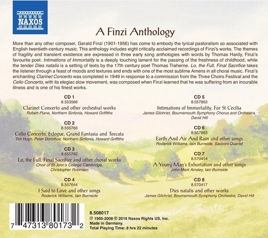 Various Artists - A Finzi Anthology (Clarinet Concerto | Cello Concerto ...