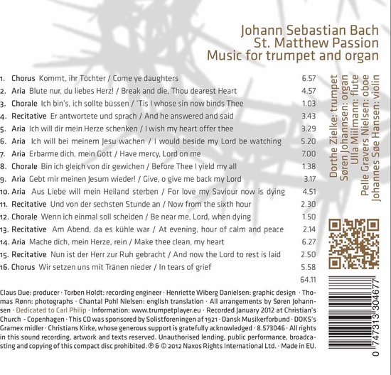 Dorthe Zielke, Søren Johannsen - J.S. Bach: St. Matthew Passion Music ...