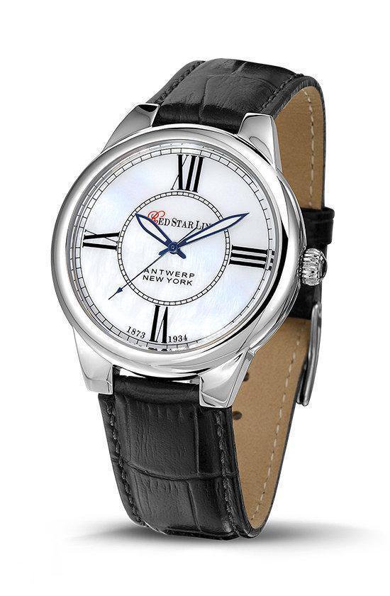Red Star Line Watches, RSL14 Polshorloge - 39 mm - Leer - Zwart | bol.com