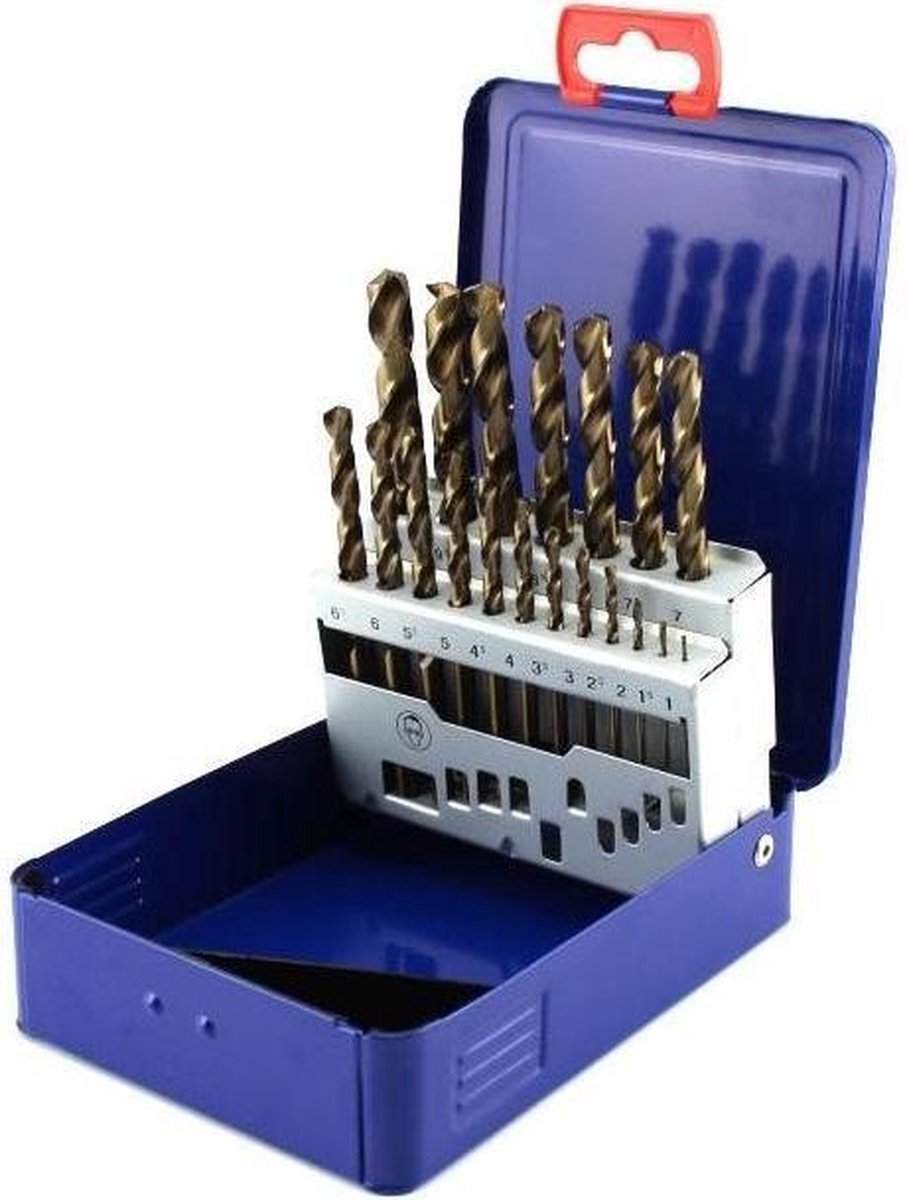 Boorset / Borenset HSS-E-CO boren 19 delig 1-10 mm | bol.com