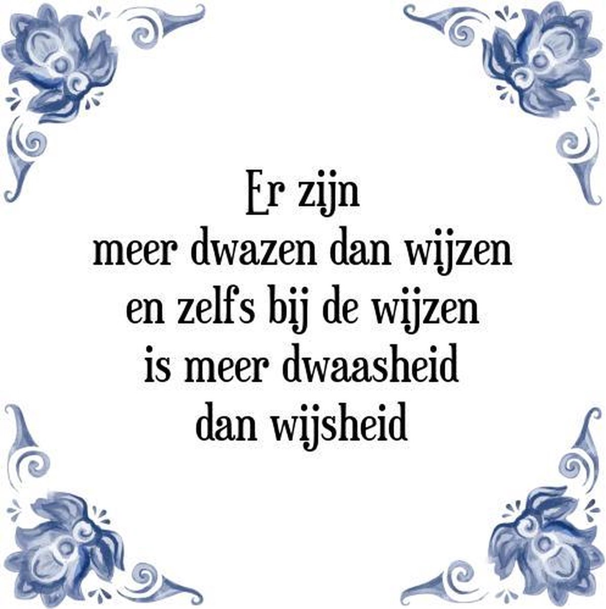 Tegeltje met Spreuk (Tegeltjeswijsheid): Er zijn meer dwazen dan wijzen en zelfs bij... | bol.com