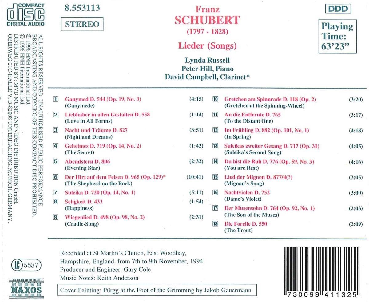 Lynda Russell & Peter Hill - Schubert: Lieder (Songs) (CD), Peter Hill ...