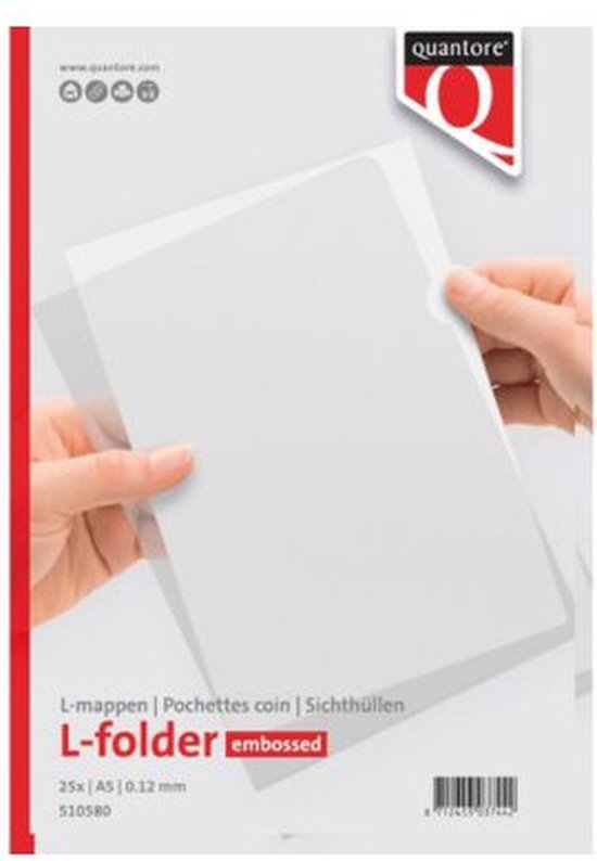 Insteekmap L Model Quantore A5, 148x210mm, PP 0.12mm Nerf 25 Stuks | bol
