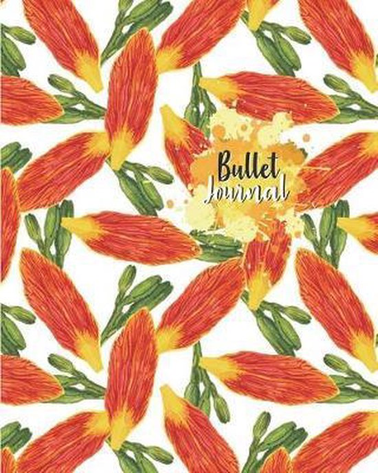 Bullet Journal: Red Orange Leave Flower Color Pattern, Audrey Journal ...