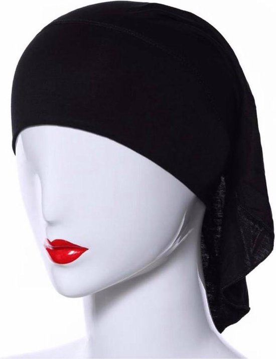 Zwarte onder kap voor onder je Hoofddoek of Hijaab 100% katoen en anti ...
