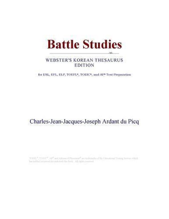 Battle Studies (Webster's Korean Thesaurus Edition) (ebook), Icon Group ...