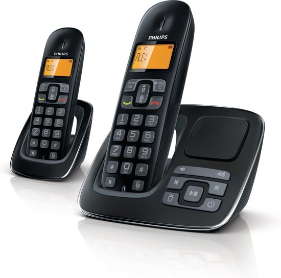 Philips CD1952B - Duo DECT-telefoon met antwoordapparaat - Zwart | bol.com
