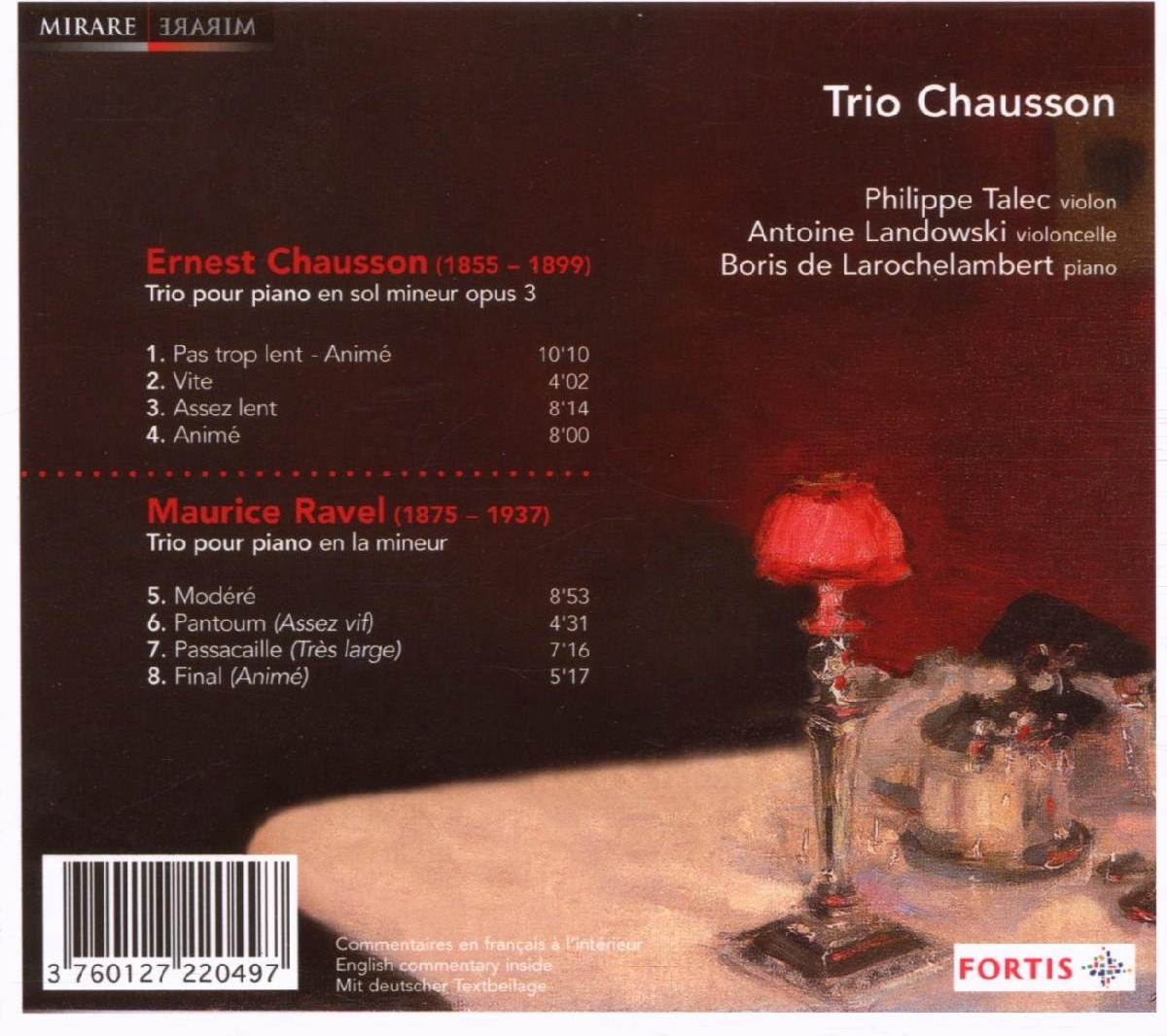 Chausson, Ravel: Trios avec Piano, Trio Chausson | CD (album) | Muziek ...