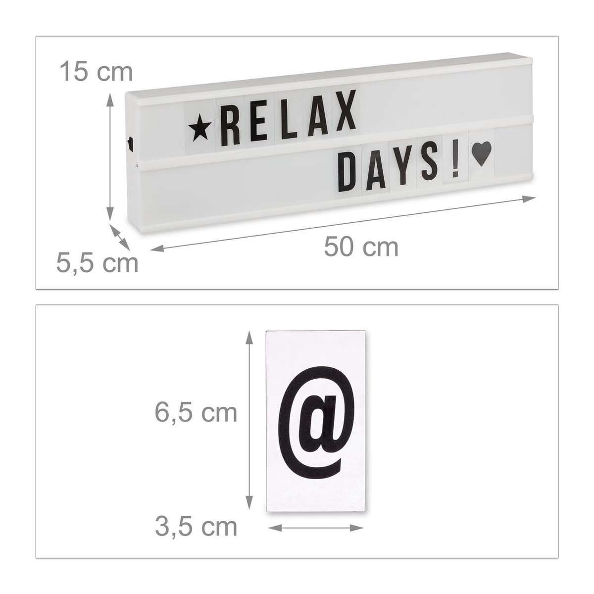 Relaxdays lichtbak met letters en symbolen - LED lightbox - op ...