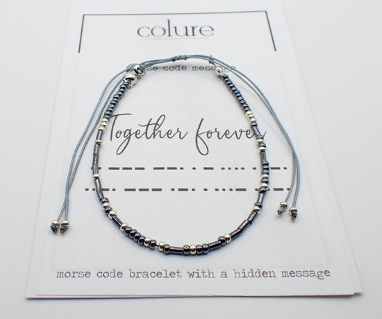 Morse code armband Glanzendgrijs Together Forever | bol