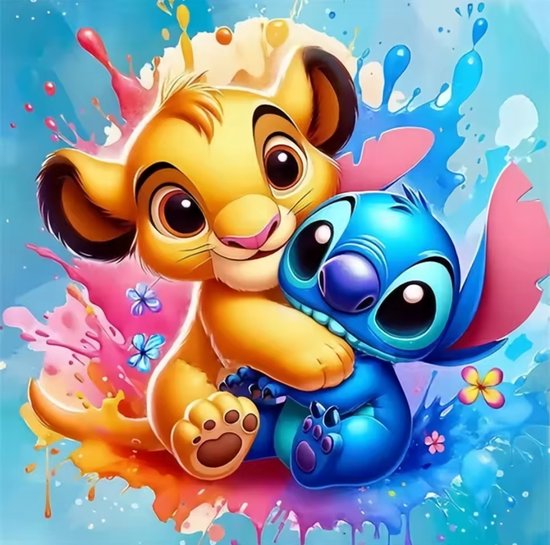 Diamond painting Disney Simba & Stitch 50x50 vierkante steentjes | bol