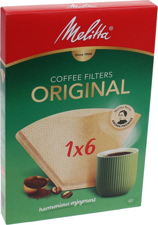 Melitta filter 1x6 - 1 doos met 40 stuks in verpakking | bol