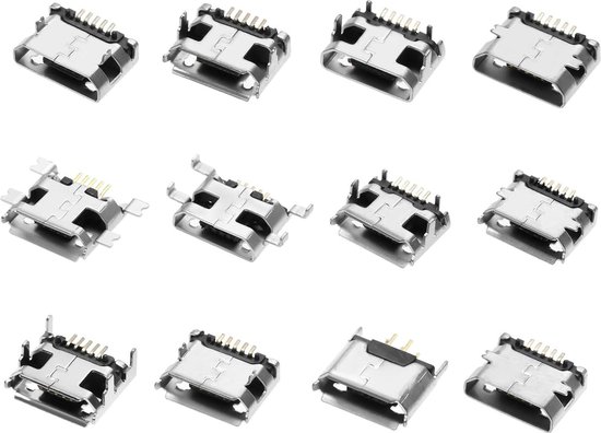 Micro USB Type B Socket 5 Pins 180 Graden - Vervangingsadapter - 60 ...