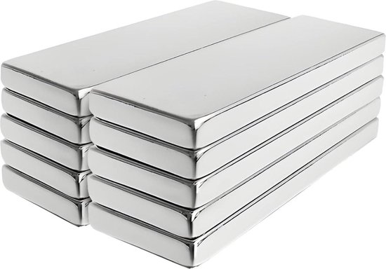 Extremely Strong Rectangle Neodymium Magnets Set - Pack of 10 - Large ...