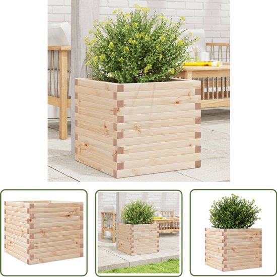 The Living Store Plantenbak 50x50x46 cm massief grenenhout - Plantenbak - Houten... | bol