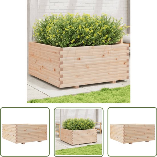 vidaXL Houten Plantenbak - Tuinplantenbakken - Plantenbak 100x100x49,5 cm massief... | bol