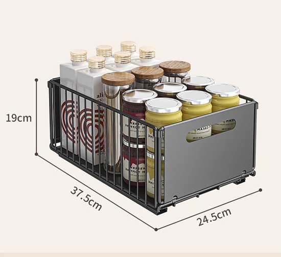 Famanu Uittrekbare kastorganizer met verschuifbare legplanken ...