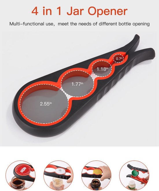 Multifunctionele 6-in-1 Potopener Set - Grijper Flesopener, Blikopener ...