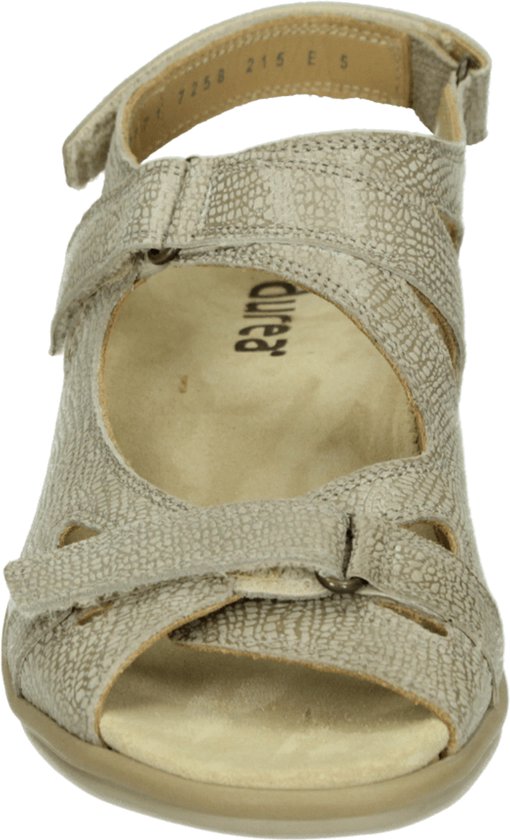 Durea - 7258 E - Platte sandalenDames Sandalen - Kleur: Taupe - Maat ...