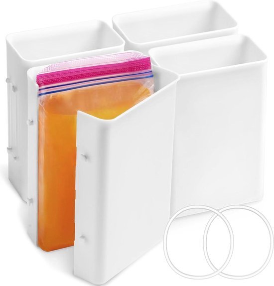 Koelkastorganizer - Vriezer Soepcontainers 4 Pack 4 Kopjes (1 Kw ...