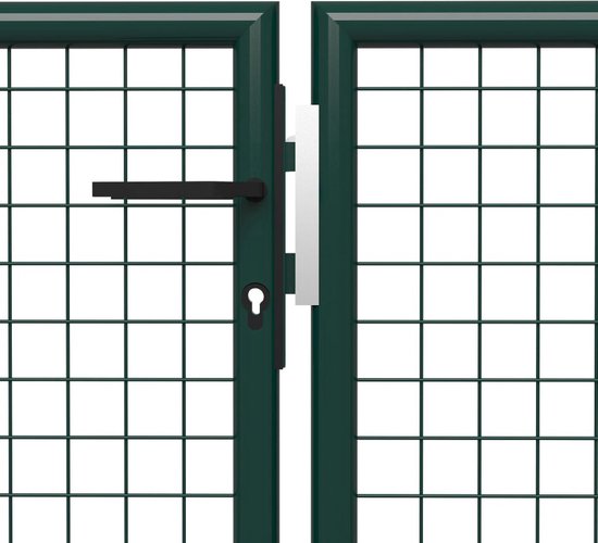 vidaXL Stalen Poort Groen - 400x100 cm Tuinpoort - Stalen Poort ...