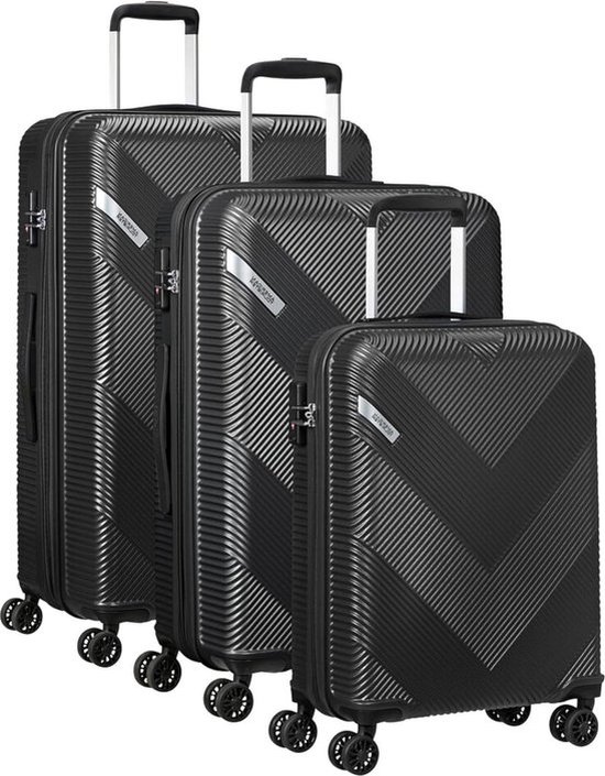 Kofferset American Tourister Exoline 3-delig zwart Kofferset Bagage ...
