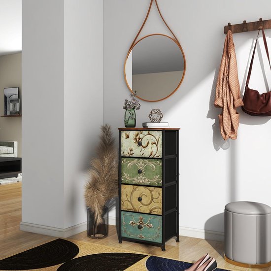 Mrs. Jones Commode met 4 laden van stof - smalle comodetekast ...