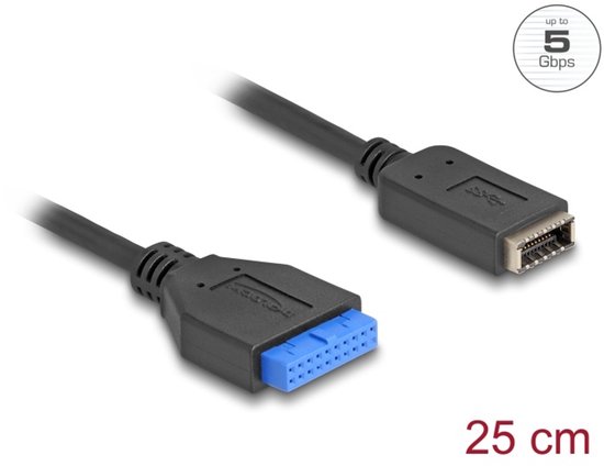 Delock USB 5 Gbps Cable Pin Header female to internal USB Type-E Key A ...