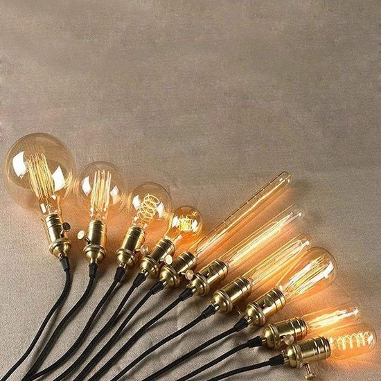 Retro Bulb Houder met Roterende Schakelaar voor E26/E27 Verlichtingsarmaturen DIY (zwart) | bol