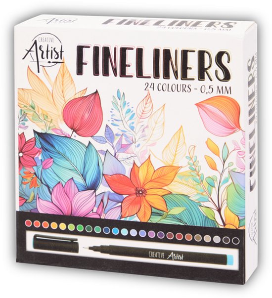 Fineliners 24 colours | Dikte 0,5mm | 24 stuks | Diverse kleuren ...