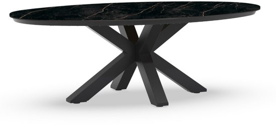 Tierra Outdoor Tuintafel Oblong Marble - Aluminium en Trespa - Charcoal ...