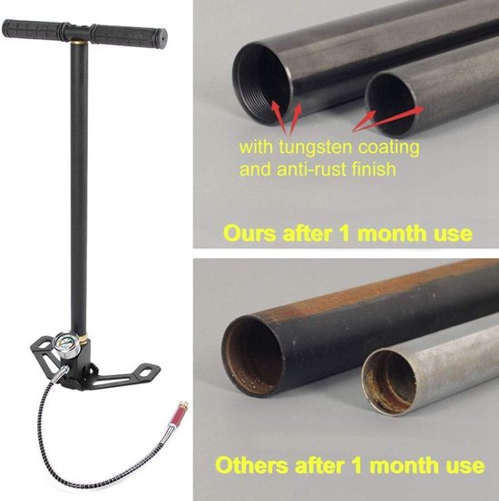 Opvouwbare Fiets 3-Traps Handpomp - Draagbare PCP-Luchtpomp 4500psi met ...