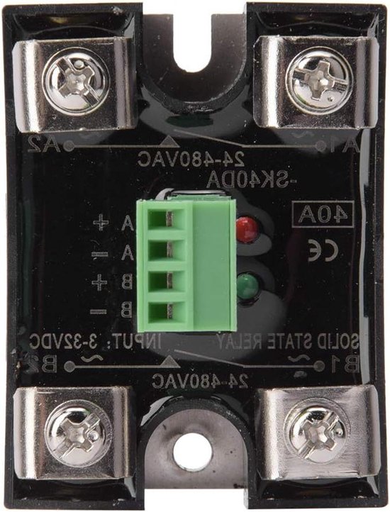 Solid State Relais SSR Eenfase Dual Channel DC-AC (40A BERM-SK40DA) met ...