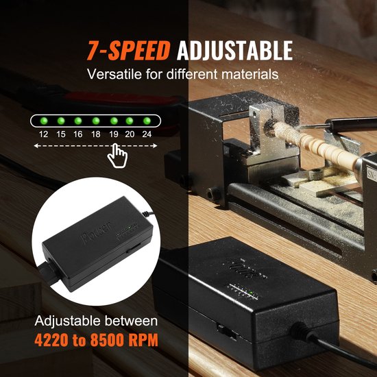 VEVOR Mini Draaibank Hout 96W Draaibank Max. Draaidiameter 70mm ...