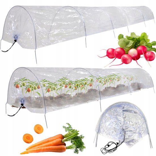 2 x TUINTUNNEL Mini-tuinkas voor het kweken van PLANTEN, 6 m bed | bol