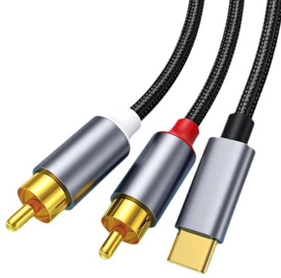 DrPhone AudioLink Pro – USB-C naar 2RCA Audiokabel | Type-C naar RCA ...