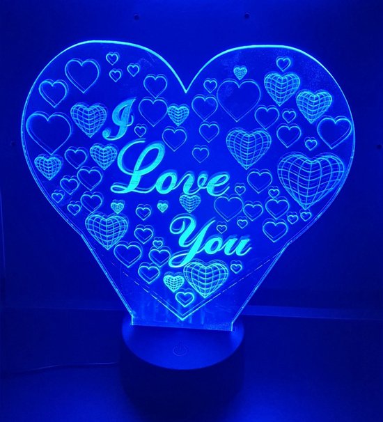 3D LED LAMP - HART LOVE HART | bol