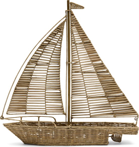 Riviera Maison Beeldje boot Naturel - Sculpture groot - Rattan, ijzer ...
