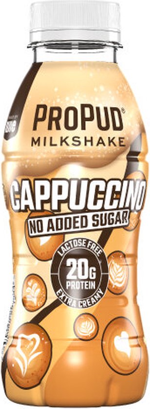 Propud protein milkshake - 8 shakes van 330ml - smaak: Cappuccino | bol
