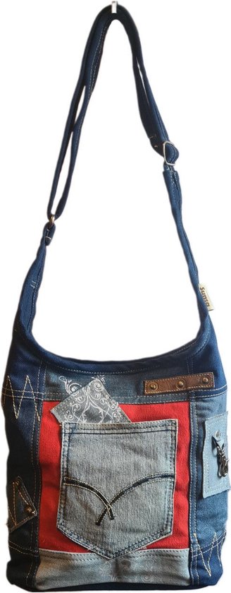 Sunsa-Tas-Hobo-Denim-Canvas-Leer-gerecyclede... | bol