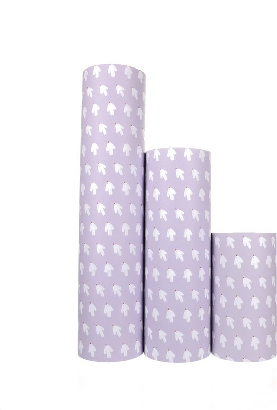 Kado Design - Cadeaupapier - Inpakpapier - Birds - Paars - 70 cm x 200 ...