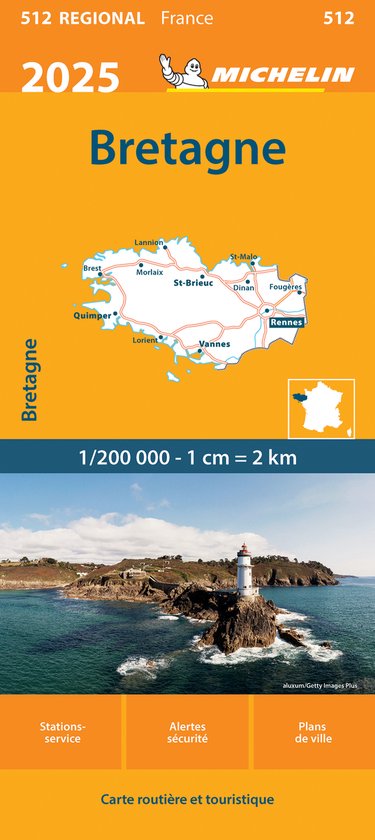 Regionale kaarten Michelin - Michelin 512 Bretagne 2025, Michelin ...