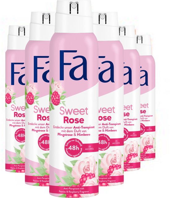 Fa Deodorant - Sweet Rose - Zoete Geur van Pioenrozen en Frambozen ...