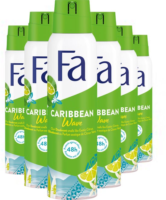 Fa Caribbean Wave Deodorant - Verfrissende citrus - 48 uur bescherming ...