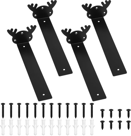 My Ninki ® Stijlvolle Zwarte Zwevende Plankdragers voor Stabiele en ...