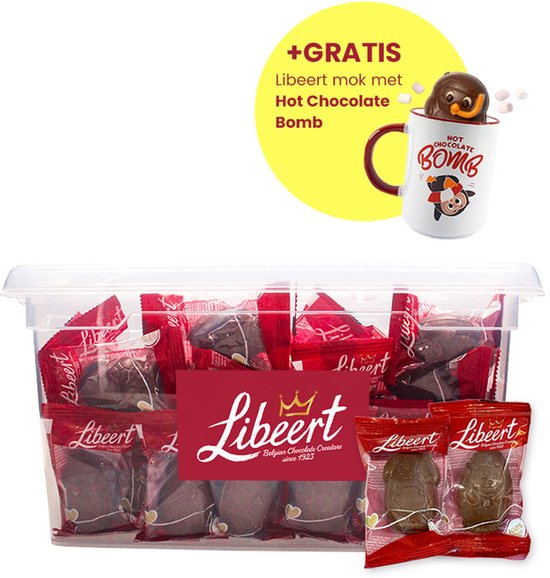 Libeert paasfiguren melkchocolade (100 stuks) met Libeert mok en ...