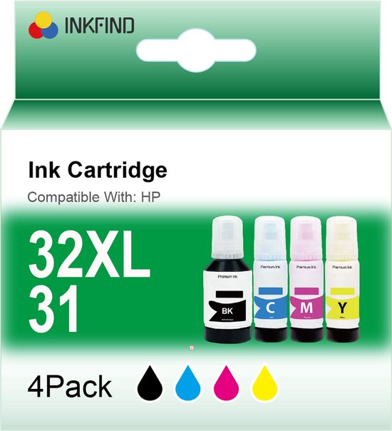 INKFIND 32XL 31 inkt gezicht voor HP32XL HP 32XL HP31 HP 31 1VV24AE ...