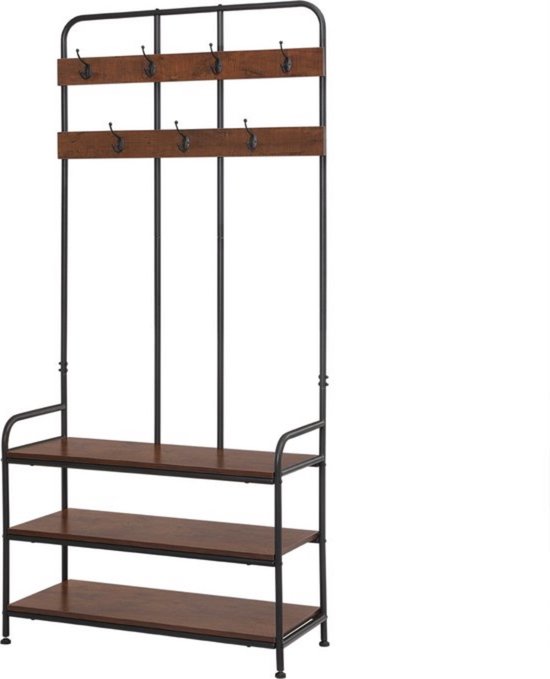 Houten kapstok met schoenenrek - gangkast met opbergruimte - multifunctioneel & modern... | bol